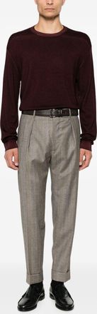 Emporio Armani Virgin Wool Crew-Neck Sweater - Red