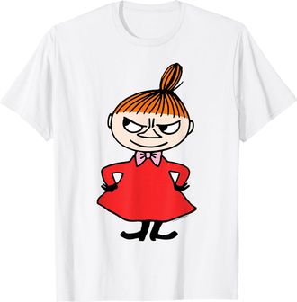 Moomin Little My Hands On Hips T-Shirt, Weiß, S, Unisex, Kurzarm, Klassische Passform, Officially Licensed Design, Moominvalley