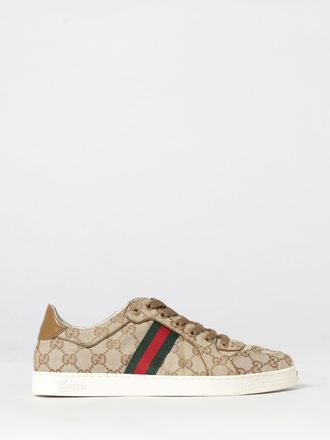 Gucci Baskets Stretch en tissu monogramme GG avec d&eacute;tail &agrave; rayures
