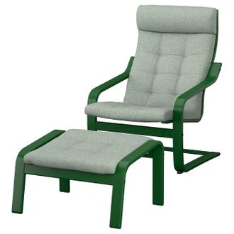 IKEA PO&Auml;NG Sessel und Hocker