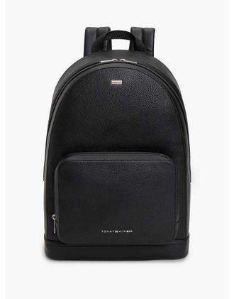 Tommy Hilfiger Sac &agrave; dos arrondi avec bande embl&eacute;matique - Noir