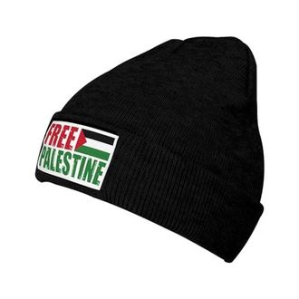 Generic Extensible Bonnet Souple Tricot&eacute;, Palestine Libre! Je Soutiens la Palestine, Unisexe Chapeau Tricot&eacute;, Bonnet Chapeau Tricot pour Femme, Cyclisme, Ski