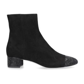 Rene Caovilla Klassische Stiefeletten Rhinestone 40 Veloursleder - - Shoes - Damen - Schwarzk - 36 EU