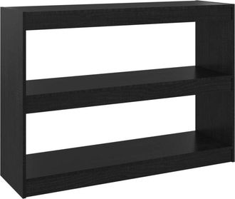vidaXL Vidaxl - Bücherregal Raumteiler Schwarz 100x30x71,5 cm Massivholz Kiefer