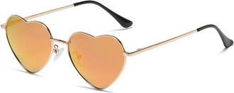 Generic Lunettes De Soleil Monture En M&eacute;tal Mignon Hommes Et Femmes Polaris&eacute;es F&ecirc;te Photo Lunettes De Soleil(Orange)