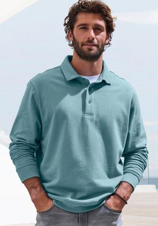 John Devin Sweatshirt Langarm, Pullover mit Polokragen, Baumwolle