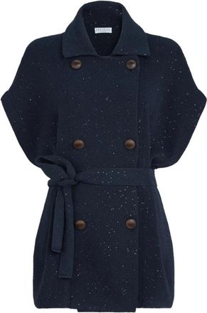 Brunello Cucinelli Femme, Pulls, Bleu, Taille: 36 FR Diamante Vest