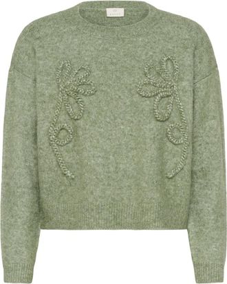 Kaffe Femme, Pulls, Vert, Taille: 42 FR Maille ras du cou