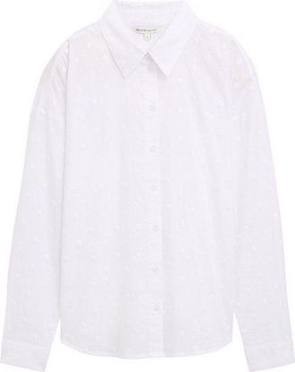 Tom Tailor Blusentop Bluse mit gepunkteter Struktur - Regular Fit