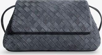 Bottega Veneta Giorno suede shoulder bag with Intrecciato motif - BOTTEGA VENETA - gender_Woman