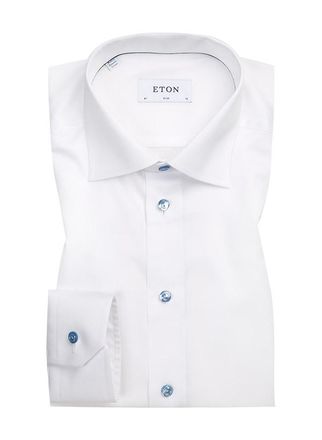 Eton Herren Hemd wei&szlig; Baumwolle
