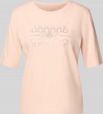 Marc Cain T-Shirt mit Ziersteinbesatz und Rundhalsausschnitt