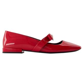 Versace Femme, Chaussures, Rouge, Taille: 39 EU Cuir chaussures-plates