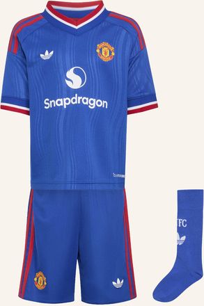 adidas Manchester United 26/27 Kids Ausw&auml;rts-Set blau