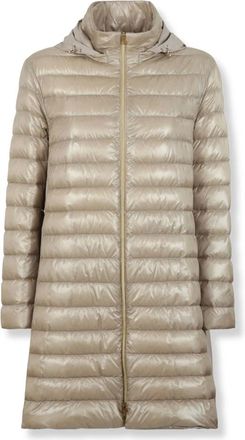 Herno Femme, Manteaux, Beige, Taille: 42 FR Manteau Rembourr&eacute; &agrave; Capuche