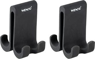 WENKO Doppel-Duschhaken Verna Duo, Haken aus Silikon für Duschkabinen mit Einer Wandstärke bis 10 mm, bietet viel Platz zum Aufhängen von Schwämmen, Handtüc