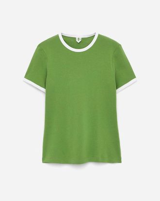 Arket Geripptes T-Shirt -Gr&uuml;n