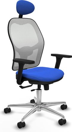 Piqueras y Crespo Ergonomischer Stuhl mit 3D-Armen, h&ouml;henverstellbarer Lendenwirbelst&uuml;tze und festem Kopfteil, ausgestattet mit Syncro/Traslack und eingespritztem Schau