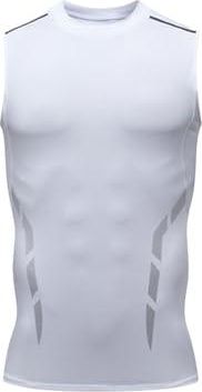 Generic Haut de sport respirant &agrave; col rond pour homme - Couleur unie - L&eacute;ger - Confortable - &Eacute;l&eacute;gant - Coupe ajust&eacute;e - D&eacute;contract&eacute; - Extensible - Sans manches