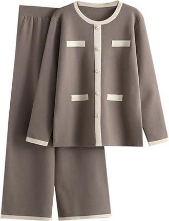 Generic Ensemble Lounge En Jersey De Coton Respirant Dhiver Pour Femmes Costume Maison Haut Et Pantalon 2 Pcs Chic Elegant D&eacute;contract&eacute;e Costume En Tricot Loun