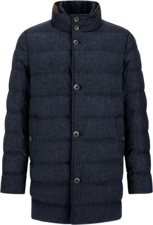 Herno Manteau en flanelle garni de duvet - Homme - Vestes - Bleu - Taille: M