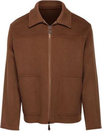 Isaia collared zip jacket - Braun