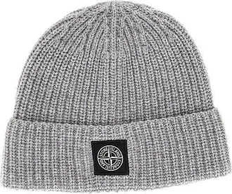 Stone Island Virgin wool beanie hat with logo patch Man One Size