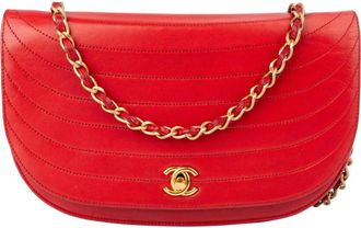 Chanel Crossbody Bags - Chanel Stitching Lambskin 24K Gold Single Flap Sho - Gr. unisize - in Rot - f&uuml;r Damen