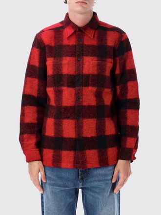 Portuguese Flannel Surchemise en laine m&eacute;lang&eacute;e &agrave; carreaux avec poches plaqu&eacute;es