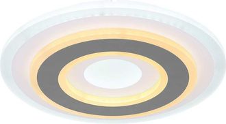 Globo Lighting LED Deckenleuchte Fernbedienung Tageslichtleuchte Deckenlampe dimmbar Wohnzimmerleuchte Esszimmerlampe, Memory Funktion fixierbar CCT, Metall, opal an