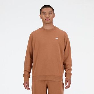 New Balance Homme Sport Essentials French Terry Crew en Marron, Coton, Taille 2XL