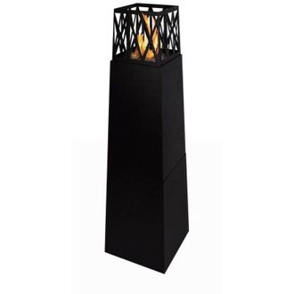 Dmora Bioethanol-Kamin Dsignoril, &Ouml;kologischer Kamin, Rauchfreies Feuer, Heizung mit Ethanol, Made in Italy, 40x40 h146 cm, Schwarz - Dmora