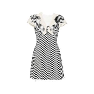 Rixo Lacie Lace-trim Gingham Mini Dress