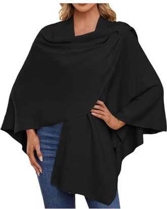 Generic Poncho Femme Hiver Chaud Chale Femme Hiver Chaud Cape Femme Effet enveloppant Poncho Grande Taille Tricot&eacute; &Eacute;l&eacute;gant Automne-Hiver Pour Femmes