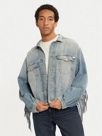 Mustang Jeans Mustang Jeansjacke Ozark Fringe 1015681 Blau Relaxed Fit