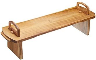 Artes&agrave; Artes&agrave; Plateau de Service en Bois Sur&eacute;lev&eacute;, design Rustique en Bois DAcacia, Pliable pour Un Rangement &agrave; Plat, 52 X 15 X 17 cm