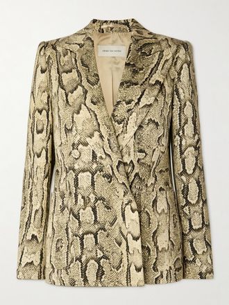Dries Van Noten Doppelreihiger Blazer Aus Webstoff Mit Schlangenprint - Animal-Print
