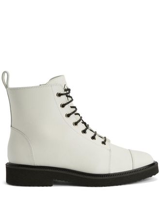 Giuseppe Zanotti Thora Schn&uuml;rstiefel - Wei&szlig;