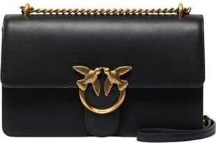 Pinko Love One Classic Dc veau Se, sac femme, taille unique, Z99q_noir-antique Gold, Taille unique