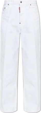 Dsquared2 Homme, Jeans, Blanc, Taille: 2XL Garment Dyed Baggy Jeans