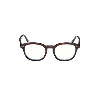 Tom Ford Blaue Blockier-Brille mit weichem- rundem Gestell - - Accessories - Herren - Braun - 52 MM