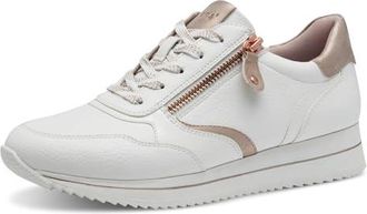 Jana Femmes Baskets Plates avec Fermeture éclair Vegan, Blanc (Blanc/RoseOr), 41 EU