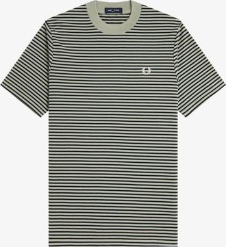 Fred Perry T-Shirt mit Logo-Stickerei und Ringelstreifen in