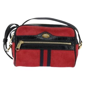 Gucci Sac bandouli&egrave;re en daim Pre-owned - Femme - Pre-owned - Rouge - Taille: ONE Size