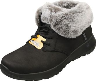 Skechers Damen On-The-Go Joy Cozy Charm Stiefelette, Black/Gray Textile, 38.5 EU