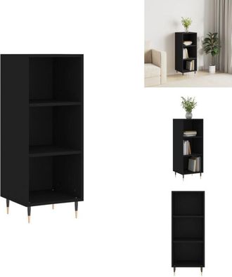 vidaXL Vidaxl - Buffet noir 34,5x32,5x90 cm bois dingénierie - Buffet Noir - Meuble Rangement - Armoire Moderne - Mobilier Salon - Décoration Intérieur