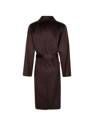 Elisabetta Franchi Wool-Blend Wrap Coat - Brown