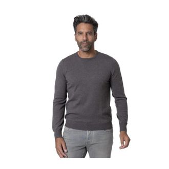 Gran Sasso Taupe Merinowolle Rundhalspullover - - Knitwear - Herren - Grau - 5XL