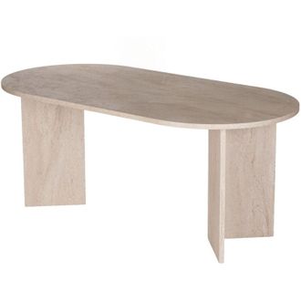 Hanah Home Table &agrave; manger en bois Sablin - 180 x 89 x 75 cm - Travertin