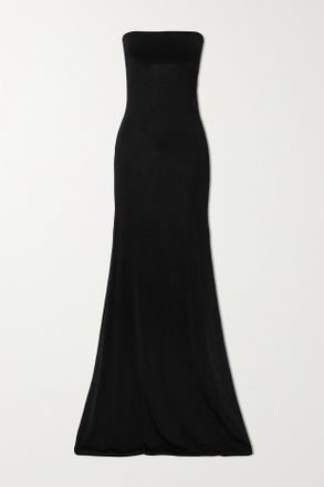 Frame Denim Tr&auml;gerloses Maxikleid Aus Stretch-strick - Schwarz